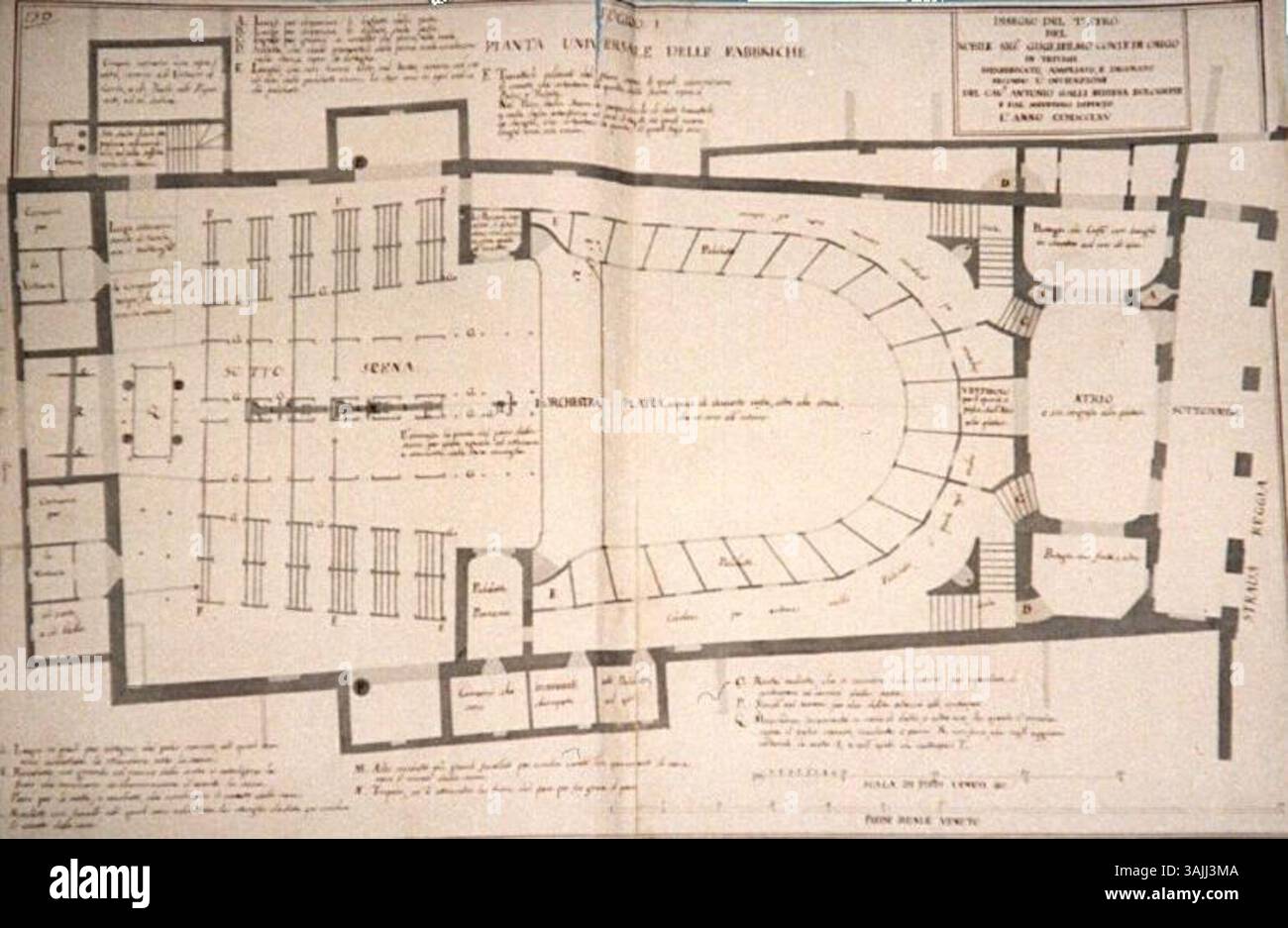 This 1763 floor plan by Antonio Galli Bibiena represents the Teatro ...