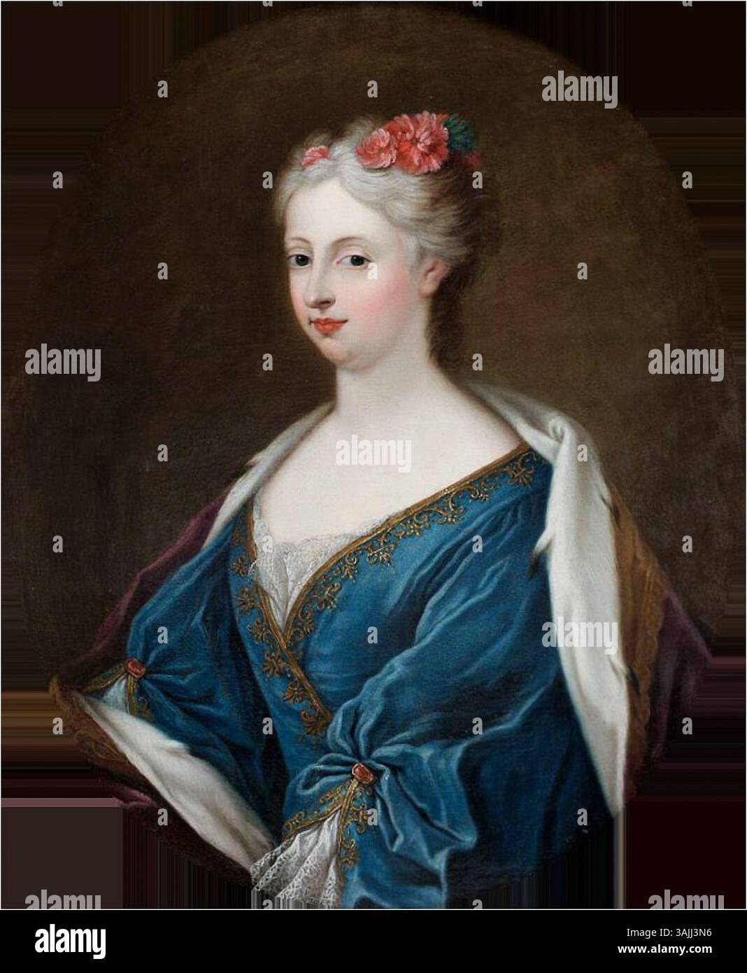 This portrait, attributed to Louis de Silvestre, depicts Maria Amalia ...