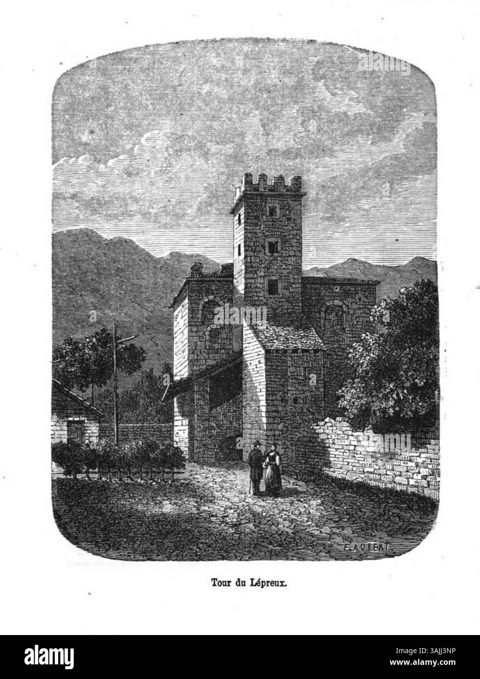 An engraving by Édouard Aubert from before 1877, showing the 'Tour du ...