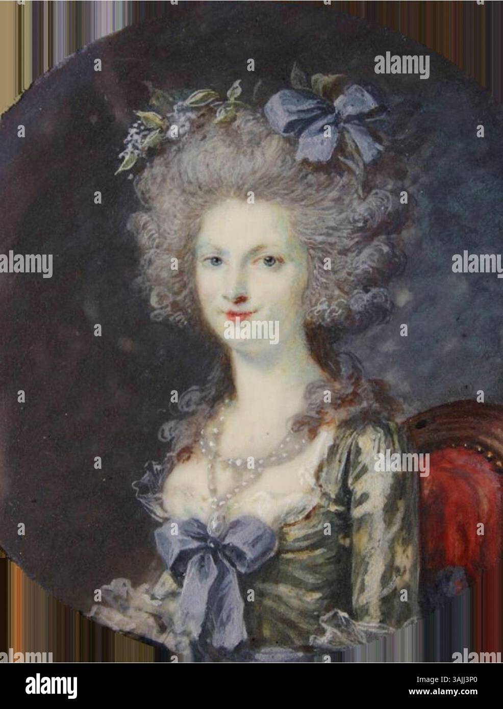 A circa 1785 miniature portrait by Marie-Gabrielle Capet, believed to ...