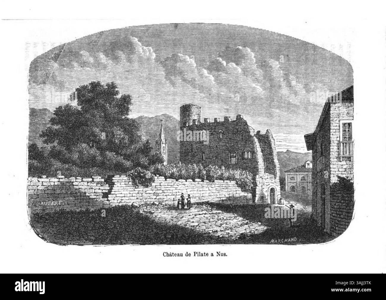 This engraving by Édouard Aubert, created before 1877, features the ...