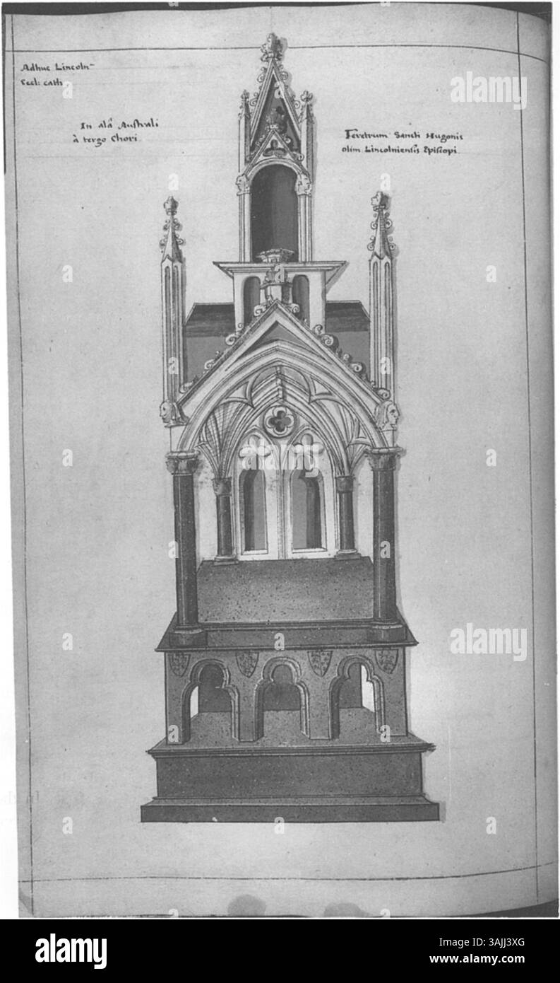 Drawing of the Shrine of Little St Hugh in Lincoln Cathedral by William ...