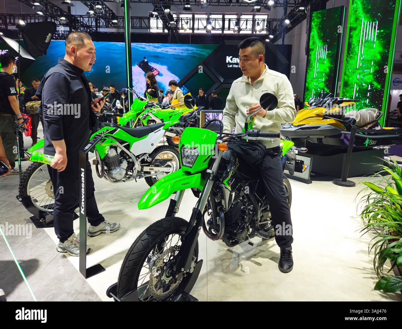 Beijing, China, April 11, 2025 - Kawasaki KLX off-road and dual-sport ...