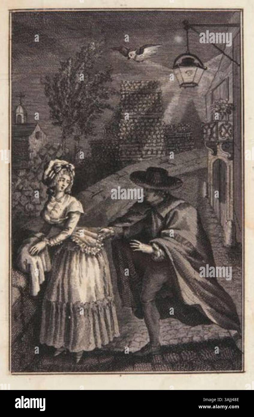 Louis Binet’s etching from 'Les Nuits de Paris' depicts a nocturnal ...