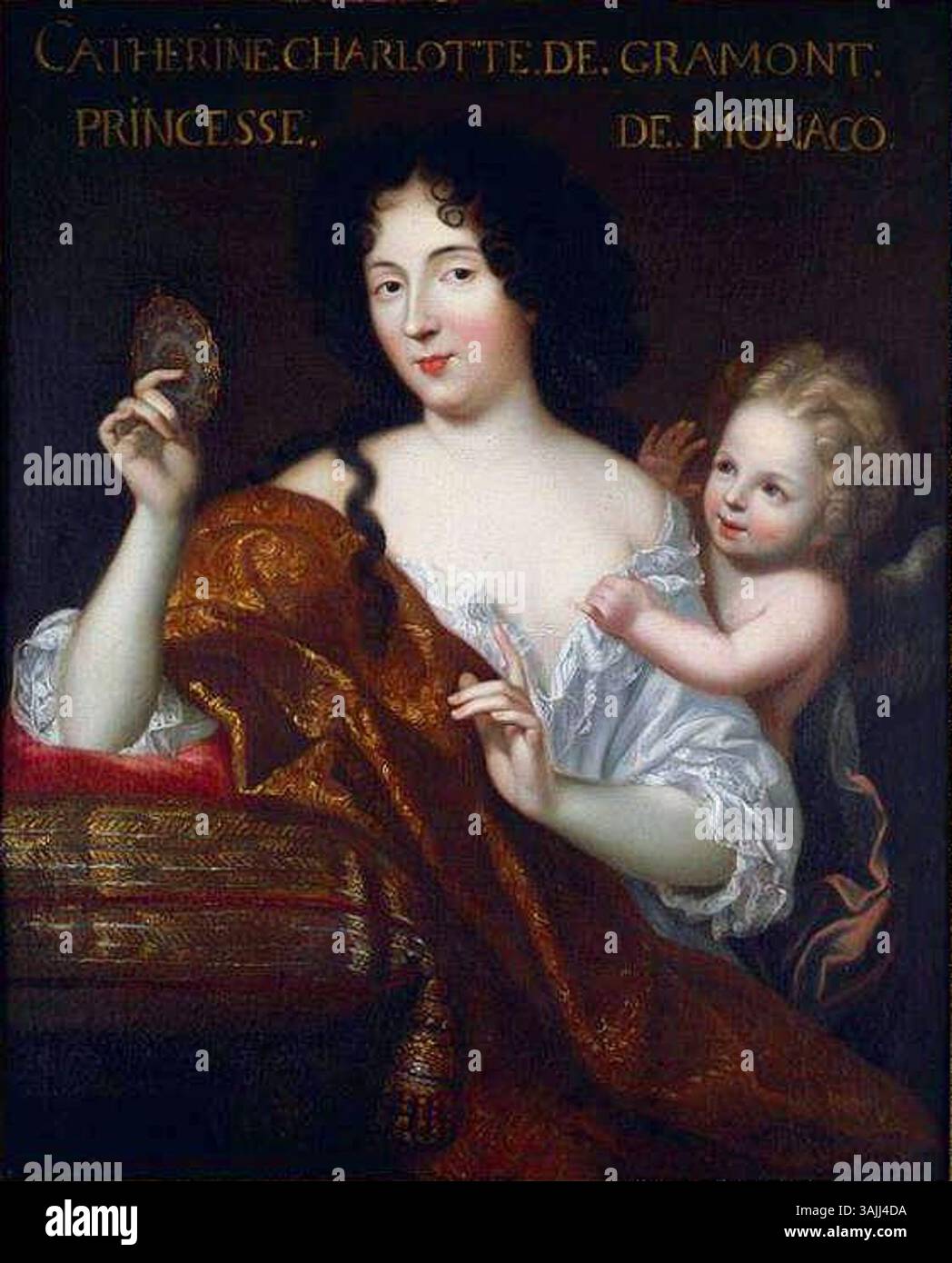 The portrait attributed to Pierre Mignard depicts Catherine-Charlotte ...