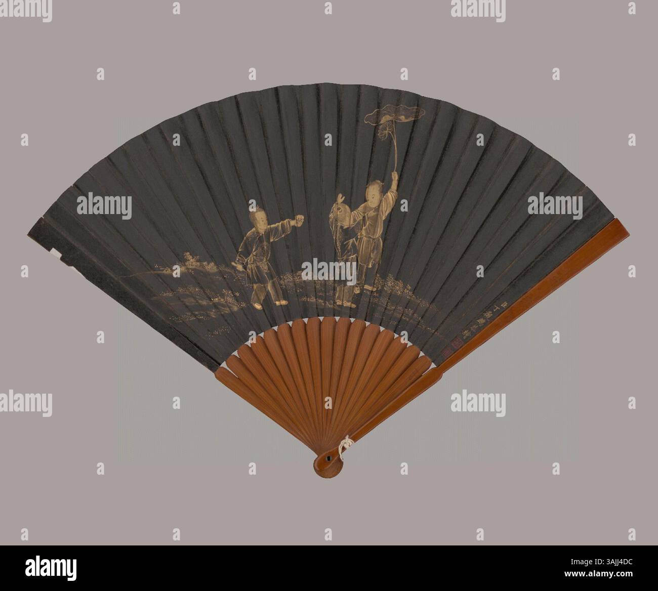 A fan painting by Ding Guanpeng, held in The Palace Museum ...