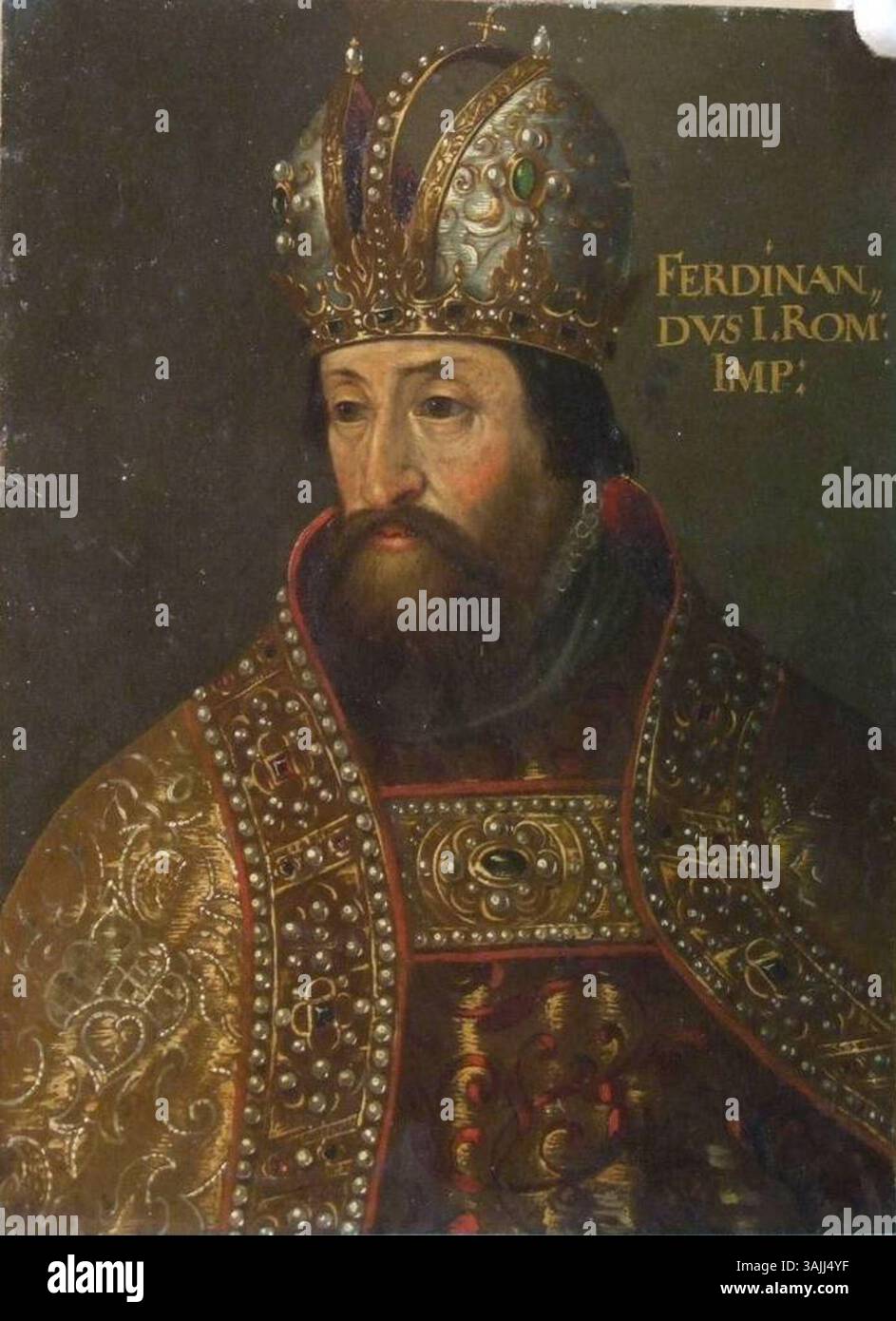 Portrait of Emperor Ferdinand I of Habsburg, 17th century, highlighting ...