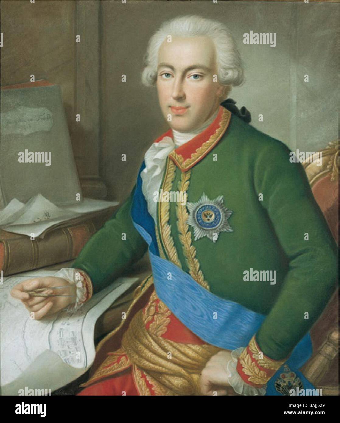 A portrait of Louis I, Grand Duke of Hesse, painted by Johann Heinrich ...