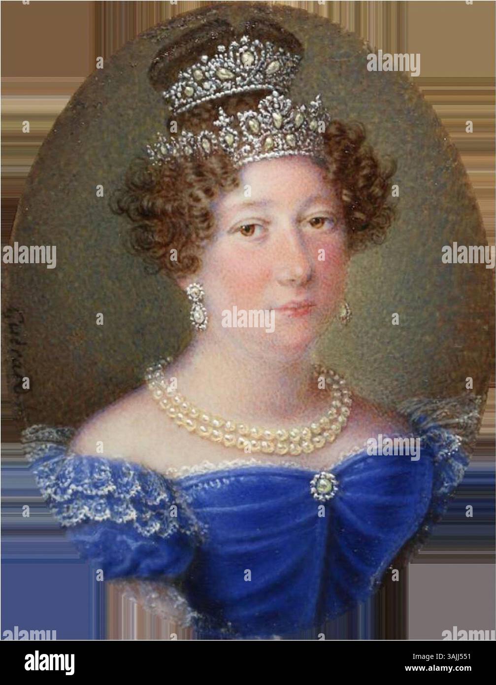 This miniature portrait by Bernhard von Guérard depicts Maria Isabella ...