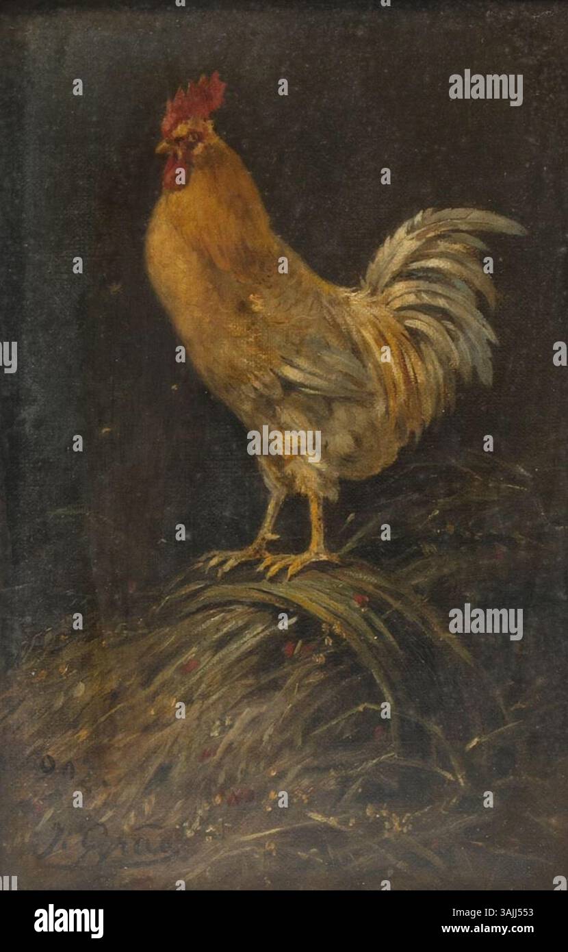 Rooster (1902) by José Maria de Souza Moura Girão is a vibrant painting ...