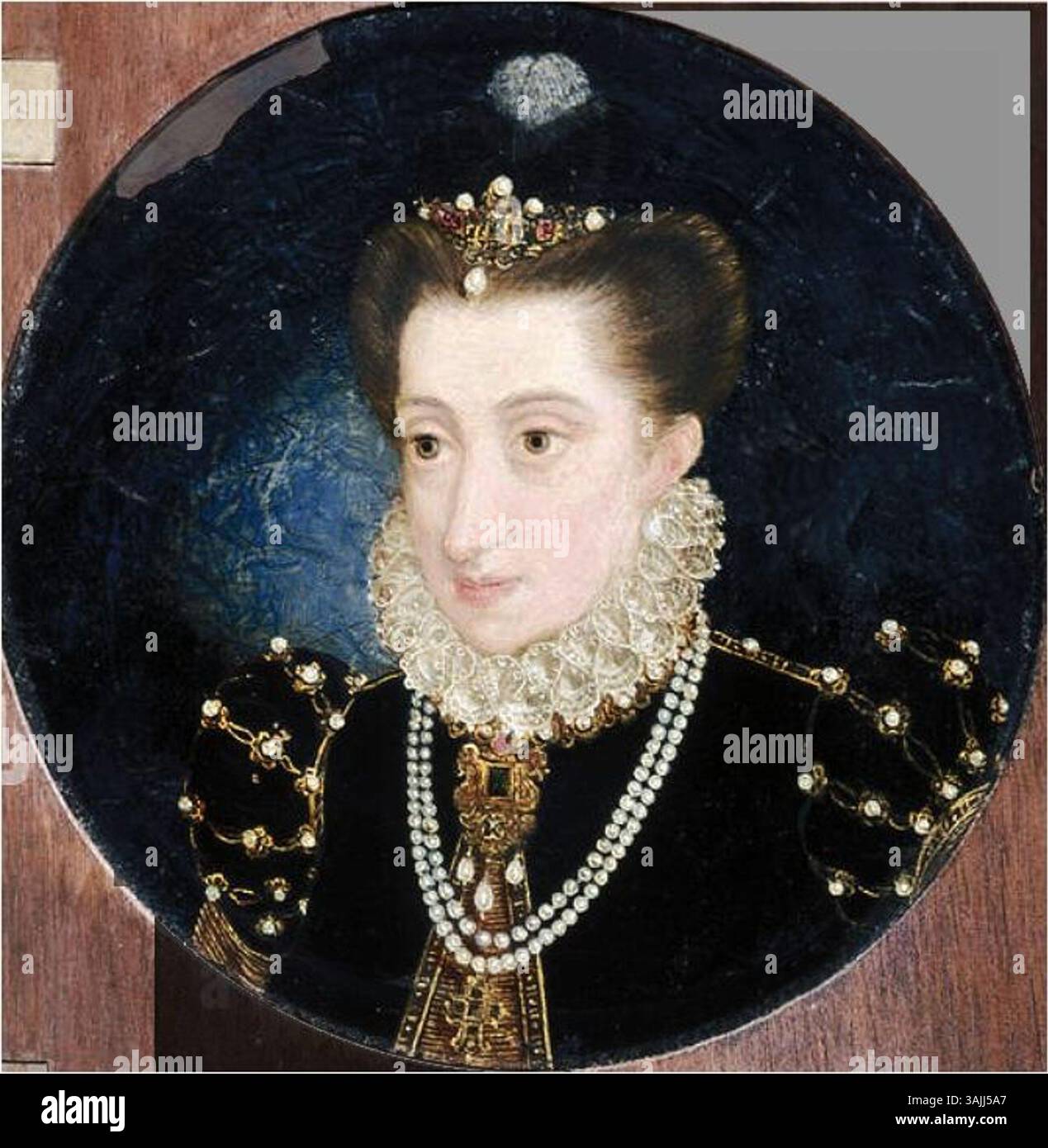This miniature portrait from 1578 depicts Maximiliane Maria of Bavaria ...