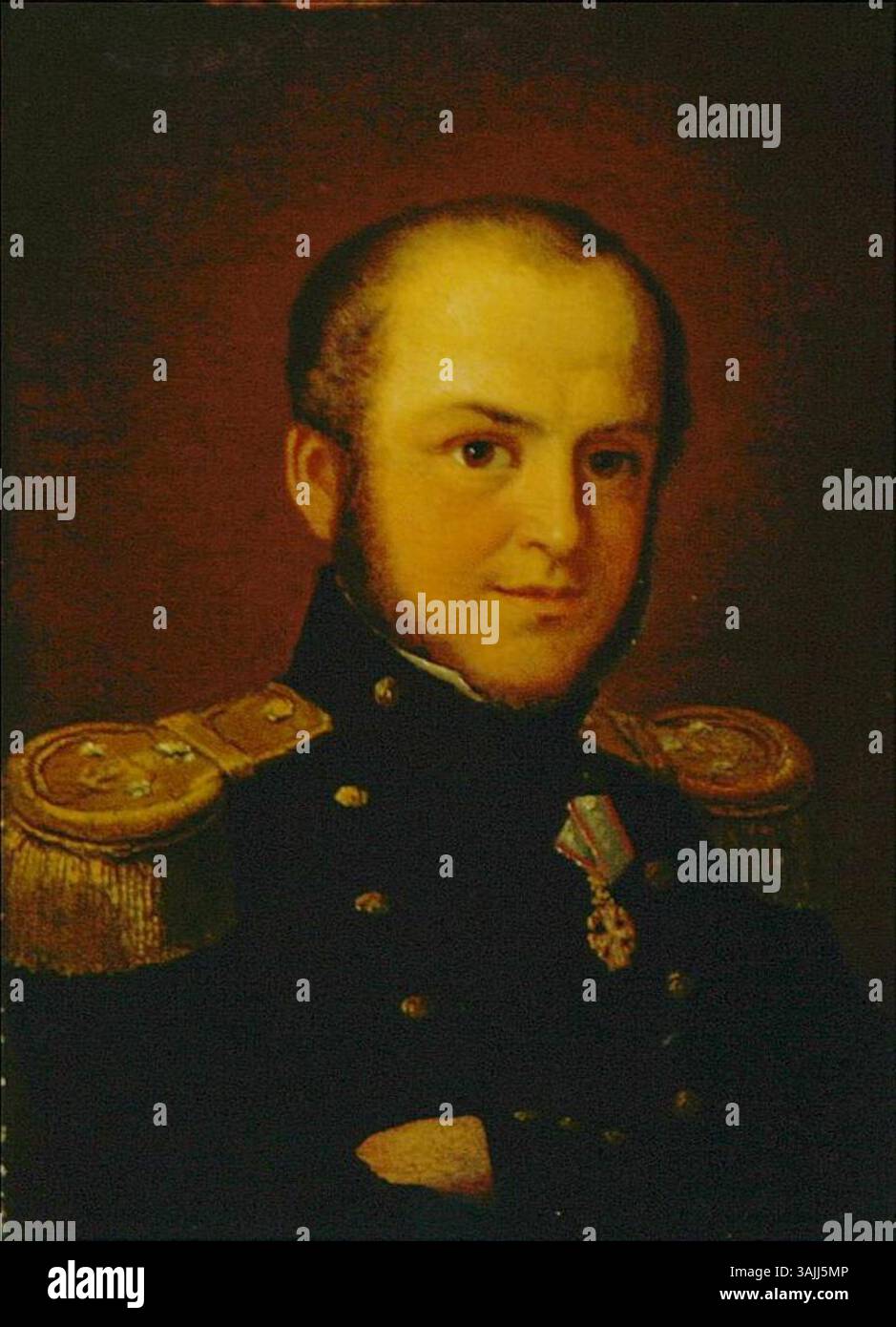 This circa 1850 oil painting portrays Christian Krieger (1809-1849), a ...