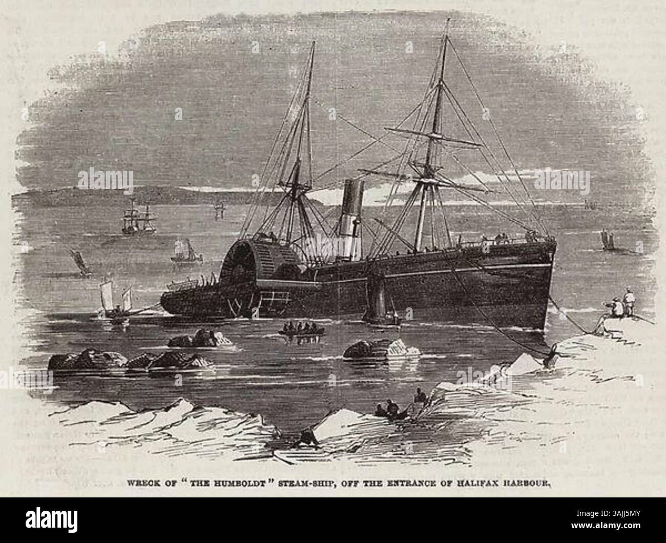 This 1853 illustration depicts the wreck of the steamship 'The Humboldt ...