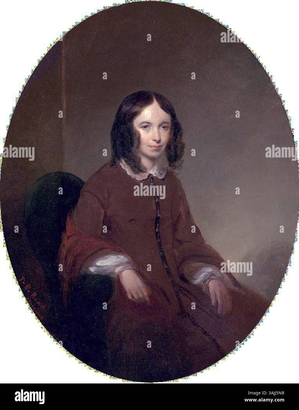 This oval portrait of Elizabeth Barrett Browning, painted by Thomas ...