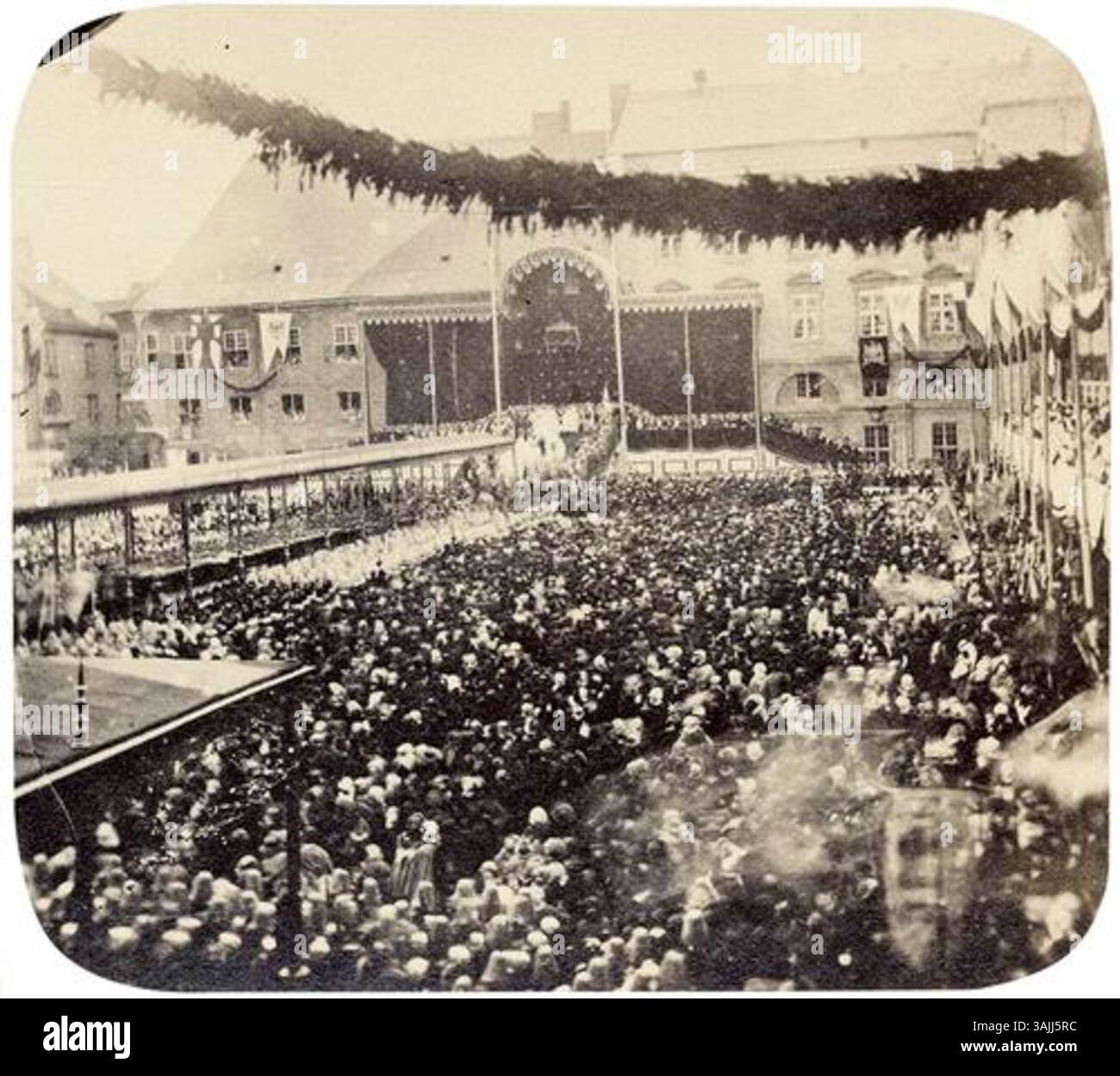 An 1861 illustration depicting the coronation ceremony of the King and ...