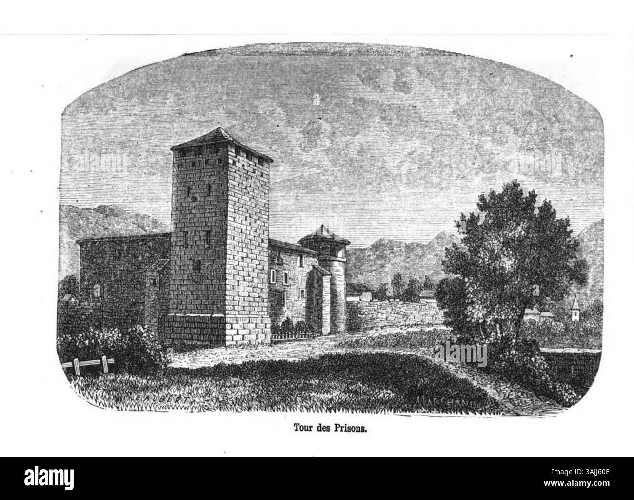 An engraving by Édouard Aubert from before 1877, depicting the 'Tour ...