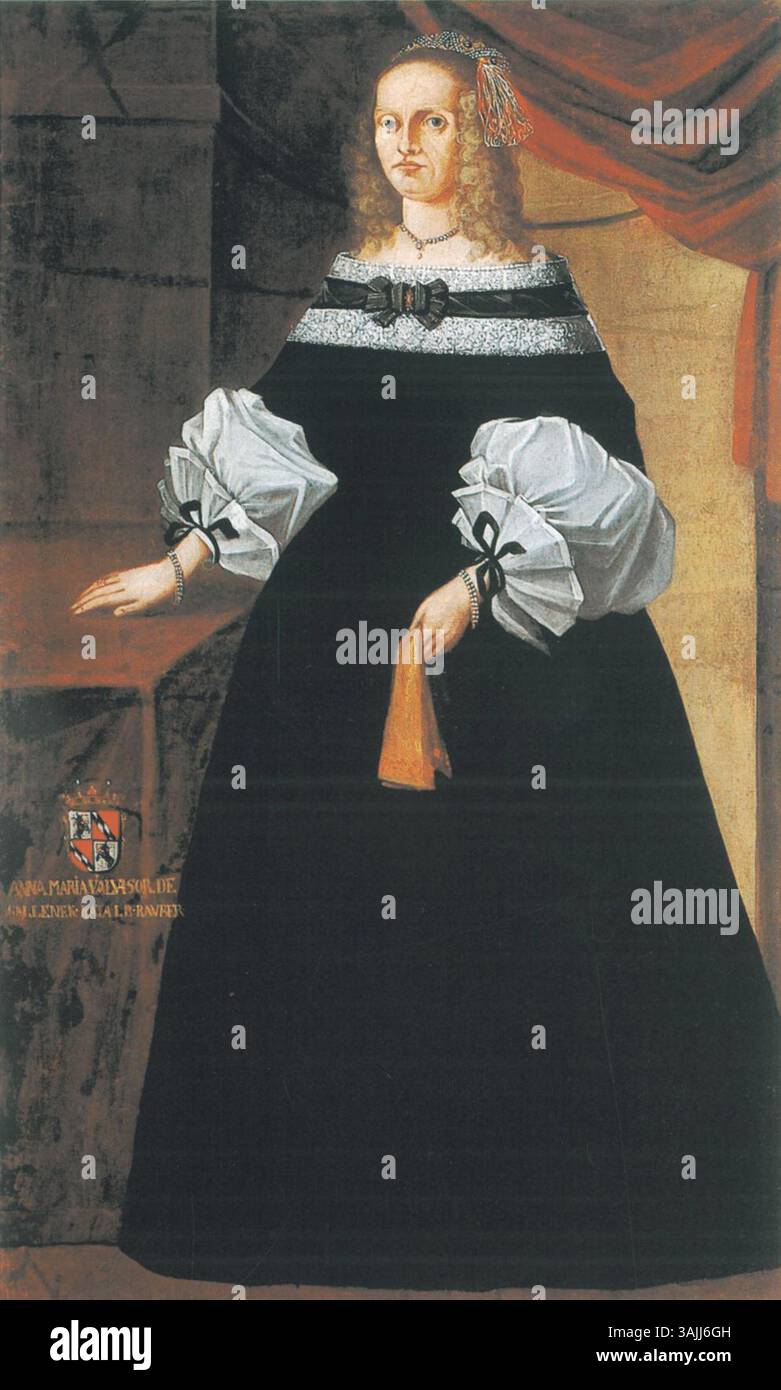 Ana Marija Valvasor, a historical figure from the 17th century, painted ...