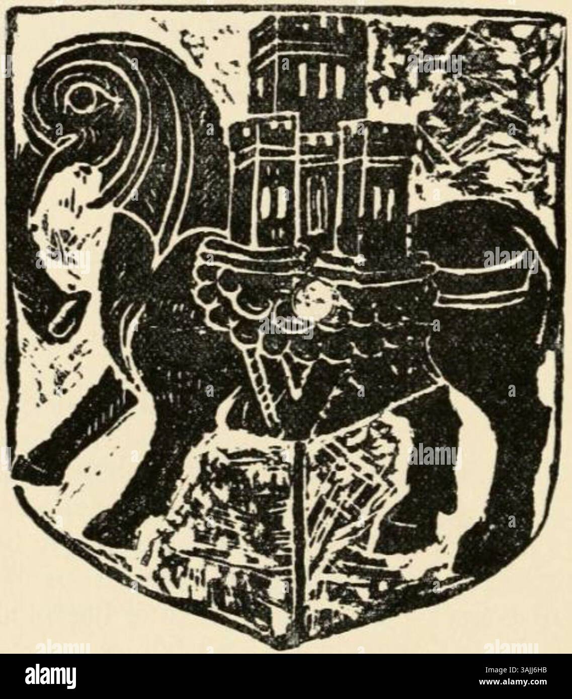 This brass engraving from the monumental tomb of John Onley, dated 1512 ...