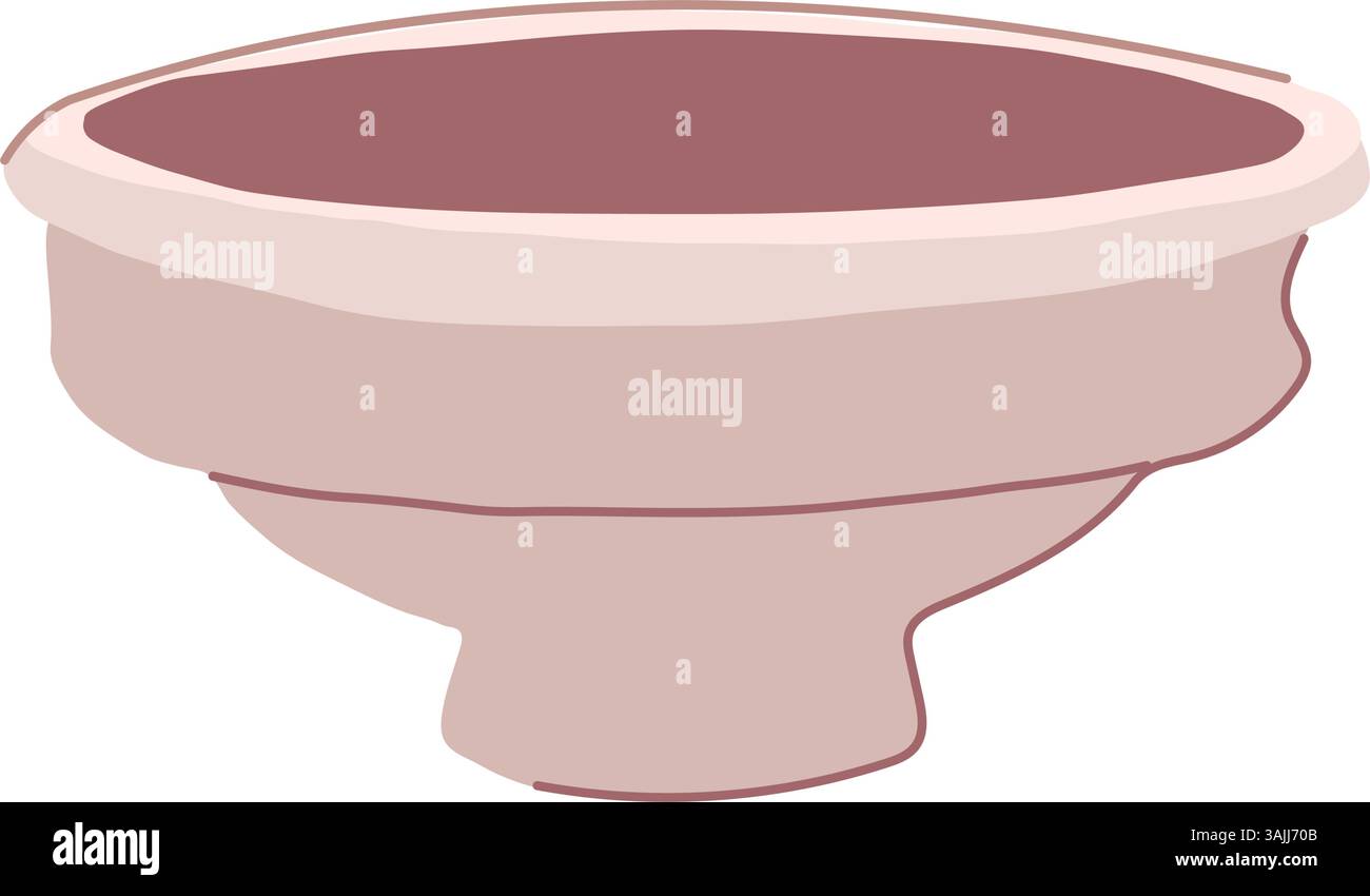 minimalist decorative bowl cartoon vector illustration Stock Vector ...