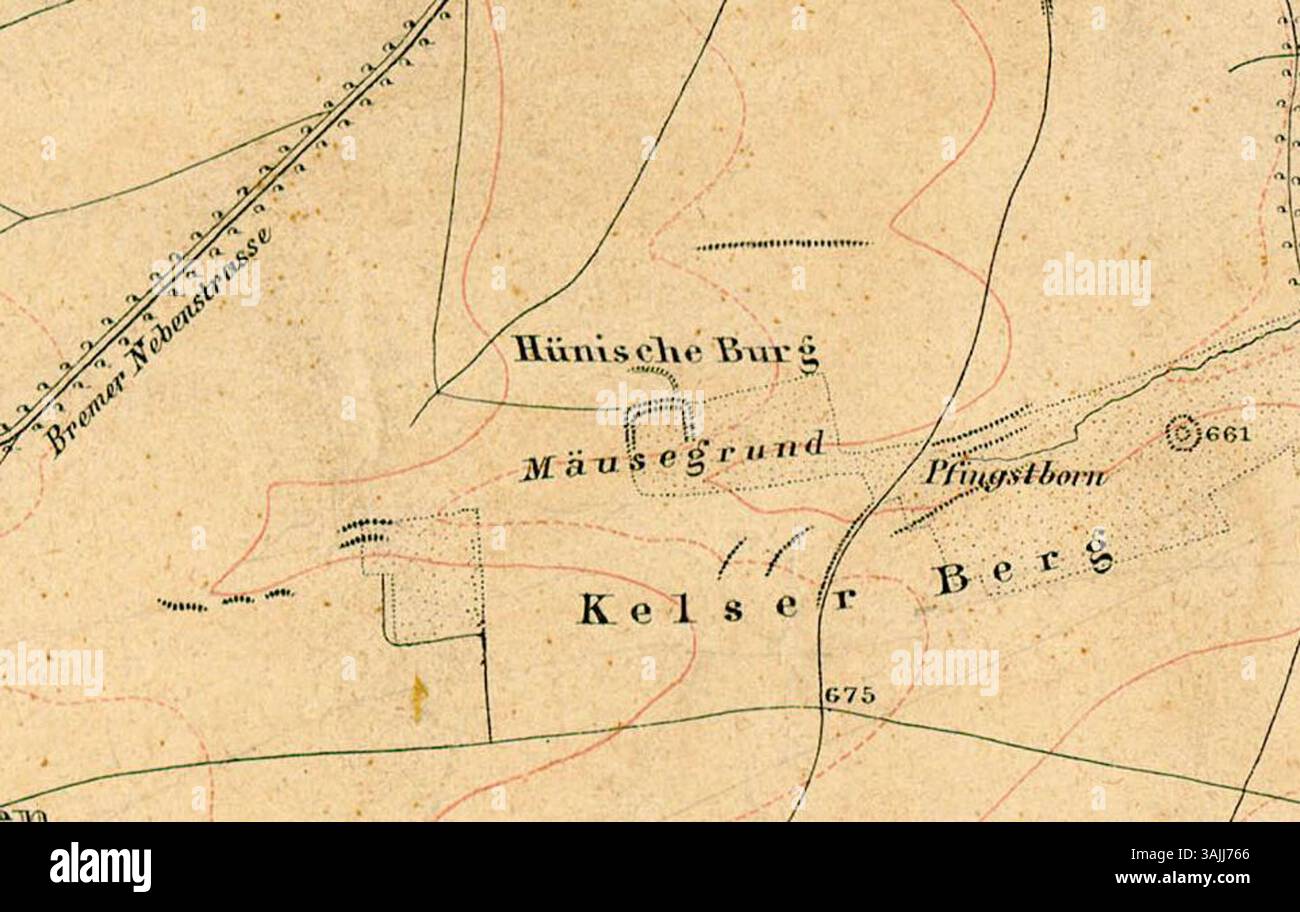 A historical map from the ‘Kurfürstenthum Hessen’ series, showing the ...