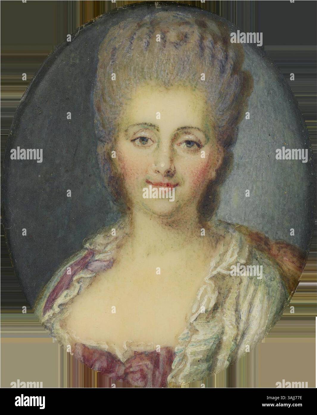 A miniature portrait of Marie Antoinette, Queen of France, based on the ...