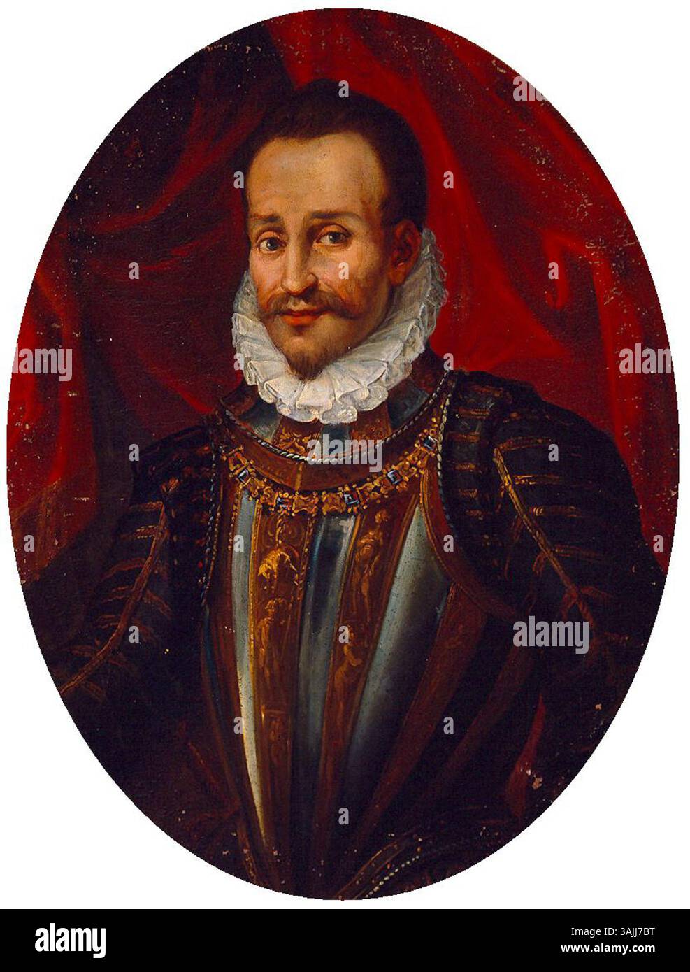 This portrait, attributed to an unknown artist, depicts Duke Ottavio Farnese (1524-1586). The ...