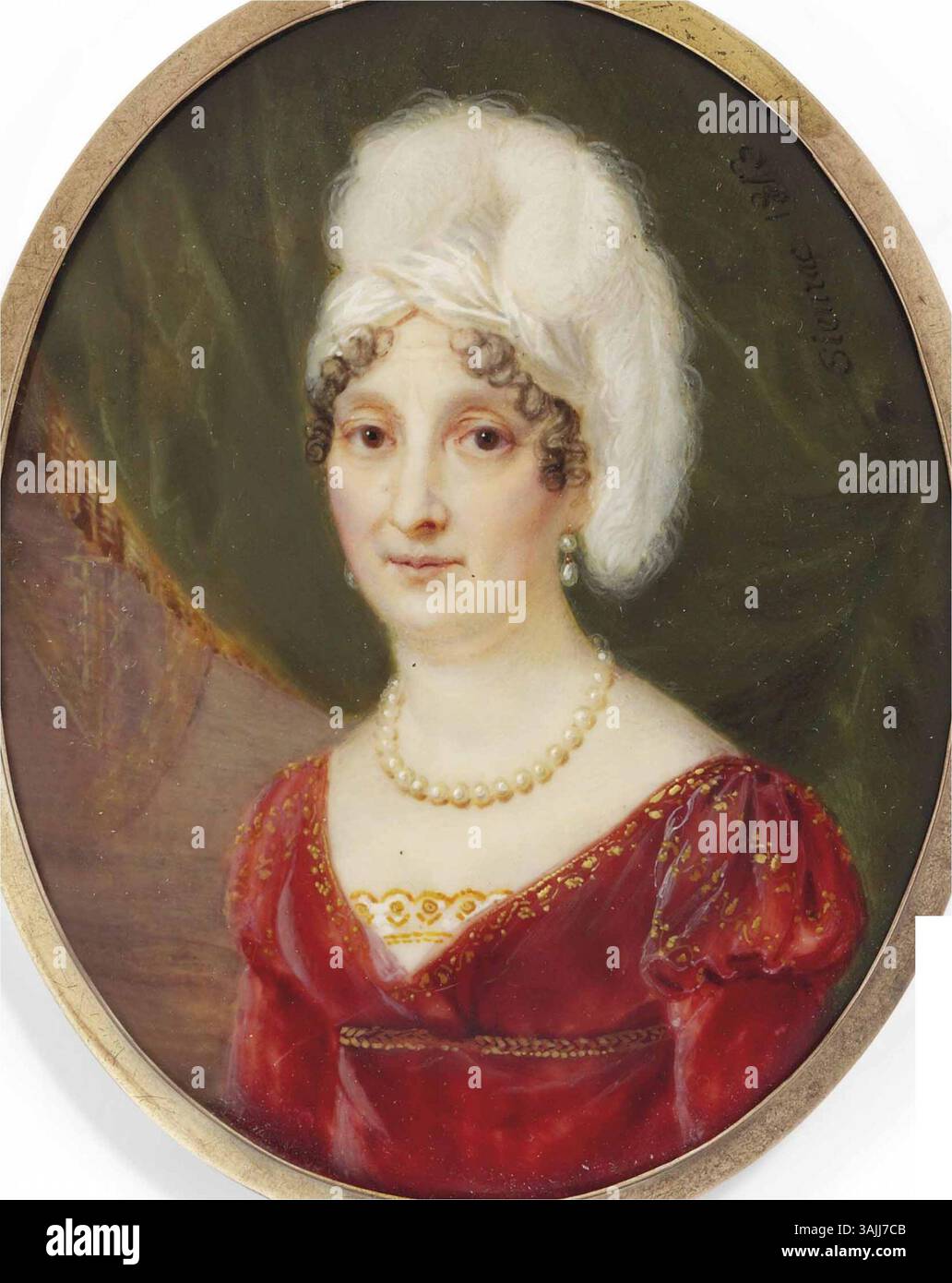 Miniature portrait of Letizia Ramolino, mother of Napoleon Bonaparte ...
