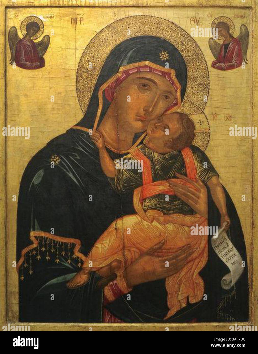 A 1499 egg tempera painting by Michael Fokas titled 'Mother of God ...