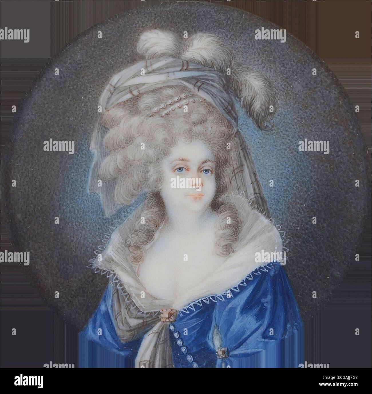 This watercolor on ivory from the late 18th century depicts Elisabeth ...