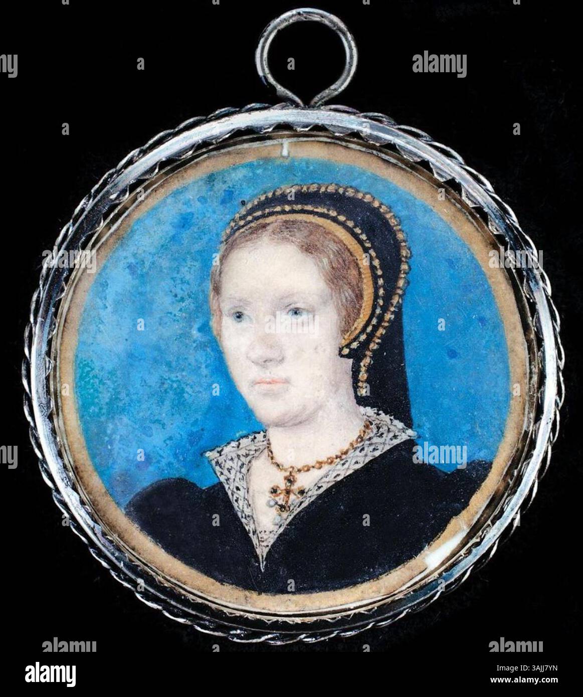 A miniature painting of Princess Mary Tudor, attributed to Susanna Horenbout, dated around 1546 ...