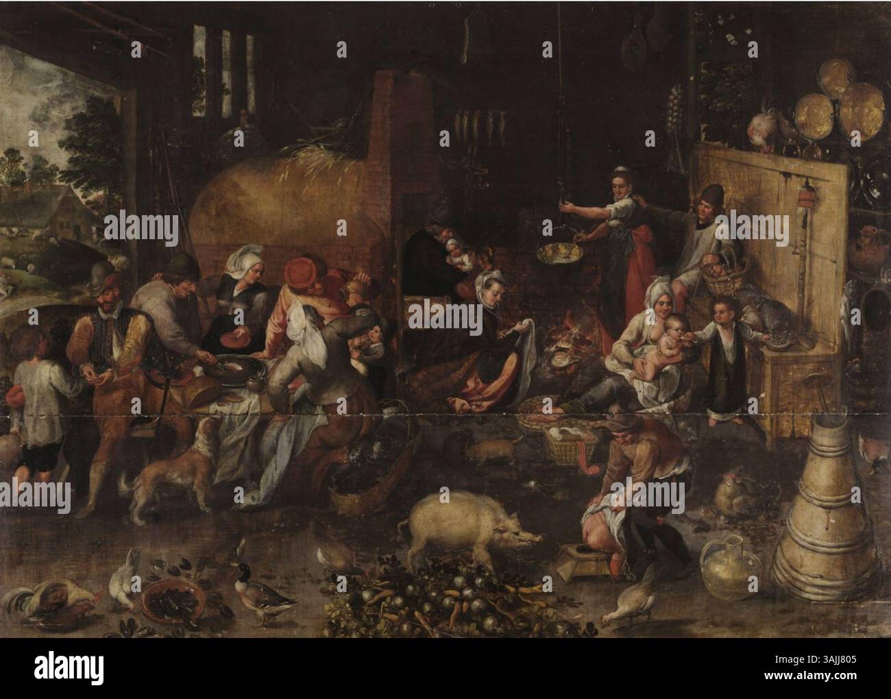 'Escena campesina' (1575) by Marten van Cleve depicts a rural scene in ...