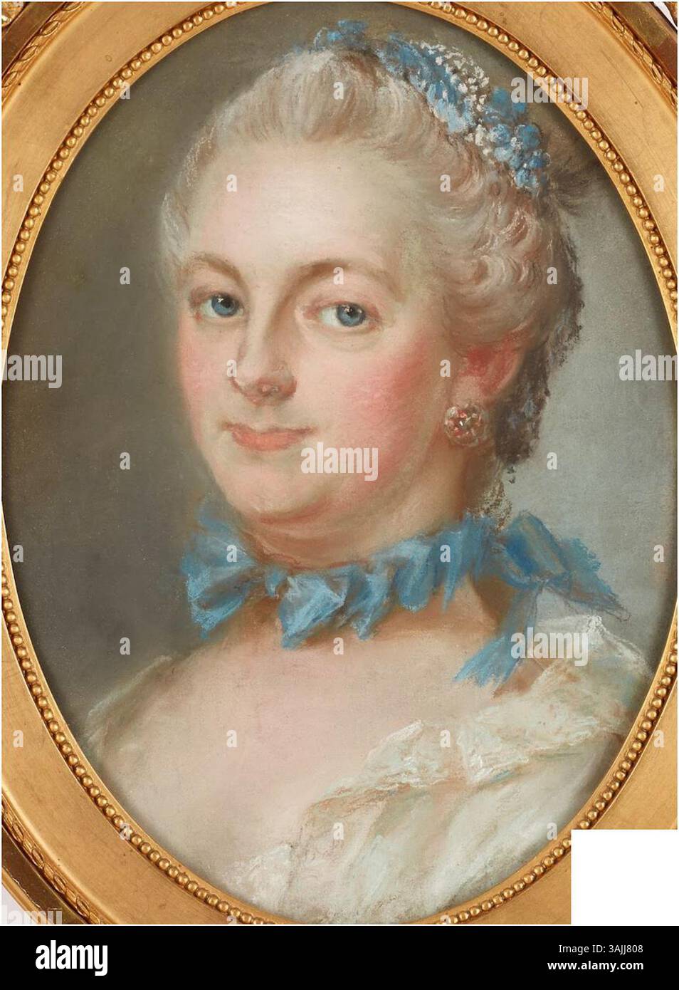 This unidentified 18th-century pastel portrait depicts a woman from the ...