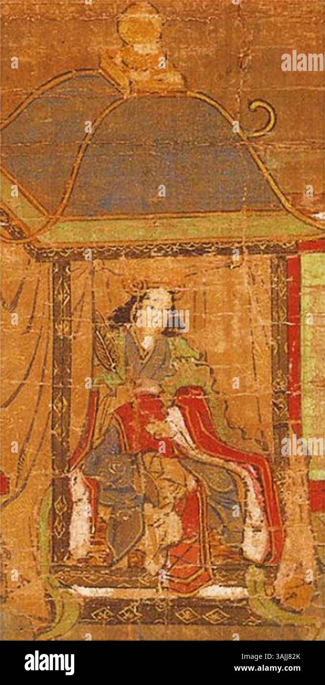 An early painting of Empress Suiko from the Asuka period, depicting the ...