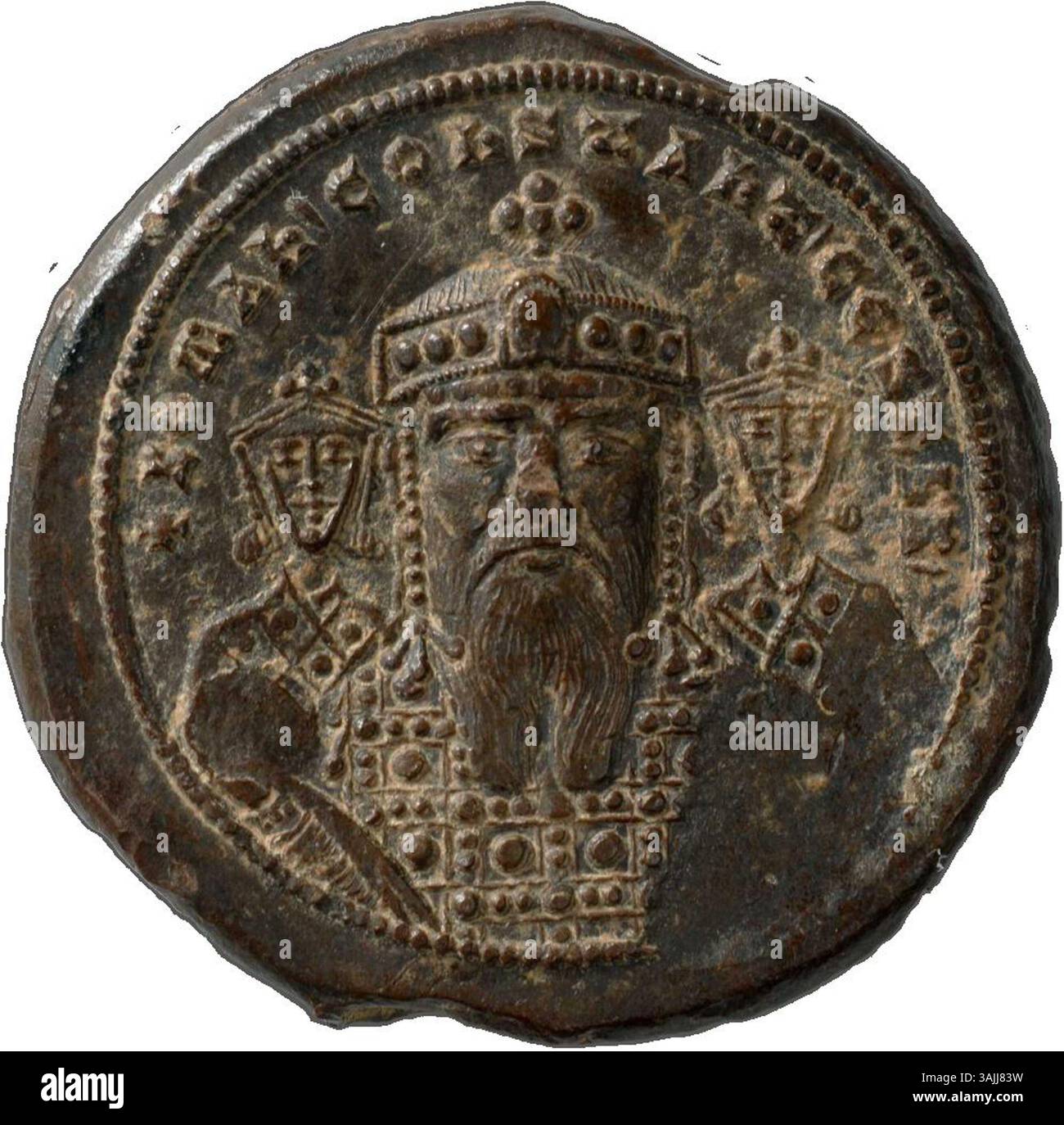 The seal of Romanos I Lekapenos, featuring Romanos I with his co ...