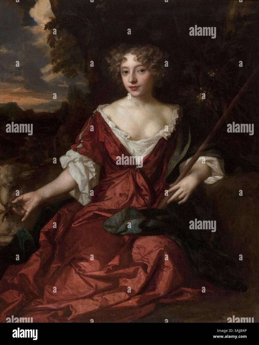 This 17th-century portrait, attributed to the Circle of Peter Lely, depicts Louise de Keroualle ...