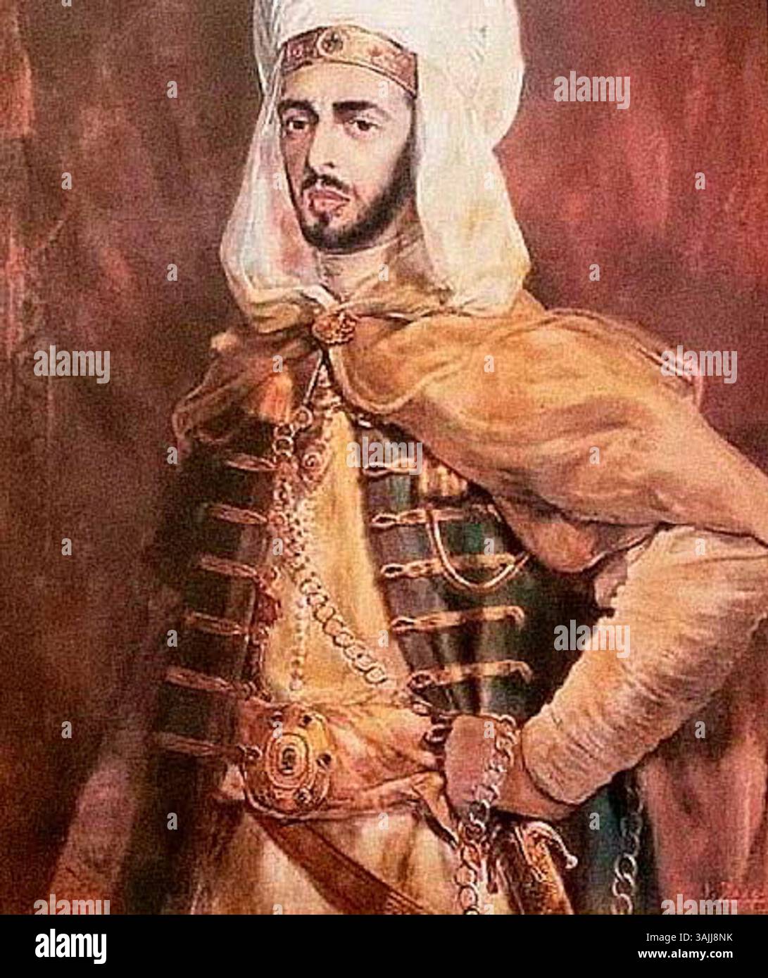 Portrait of Saadian Sultan Ahmad al-Mansur, painted by Jules de Moutier ...