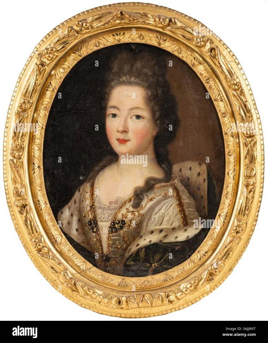The portrait depicts Marie-Adélaïde of Savoy (1685-1712), the mother of ...