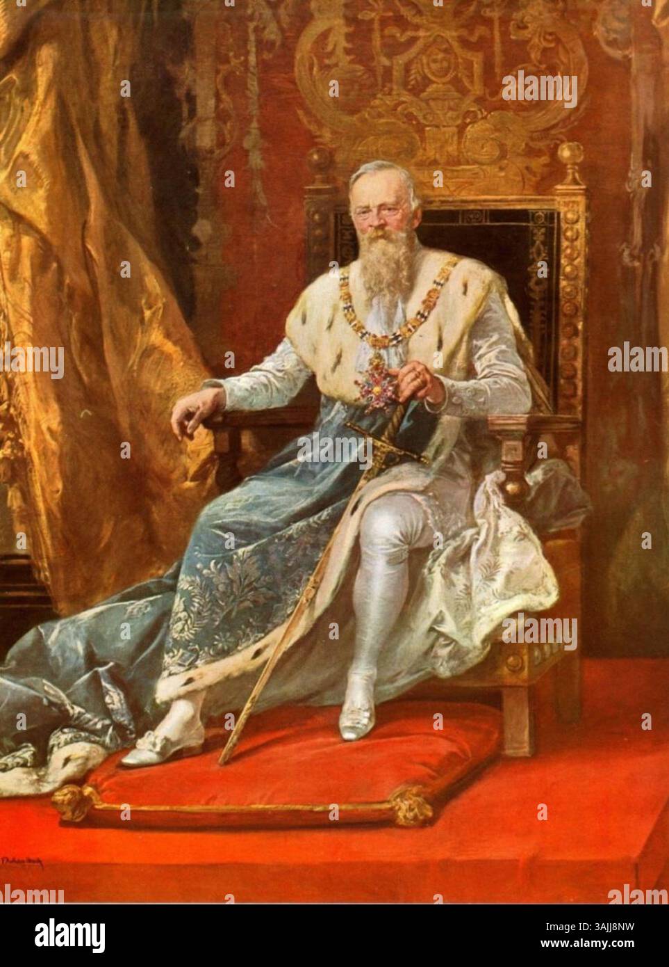 A 19th-century portrait of Prince Regent Luitpold of Bavaria, depicted ...