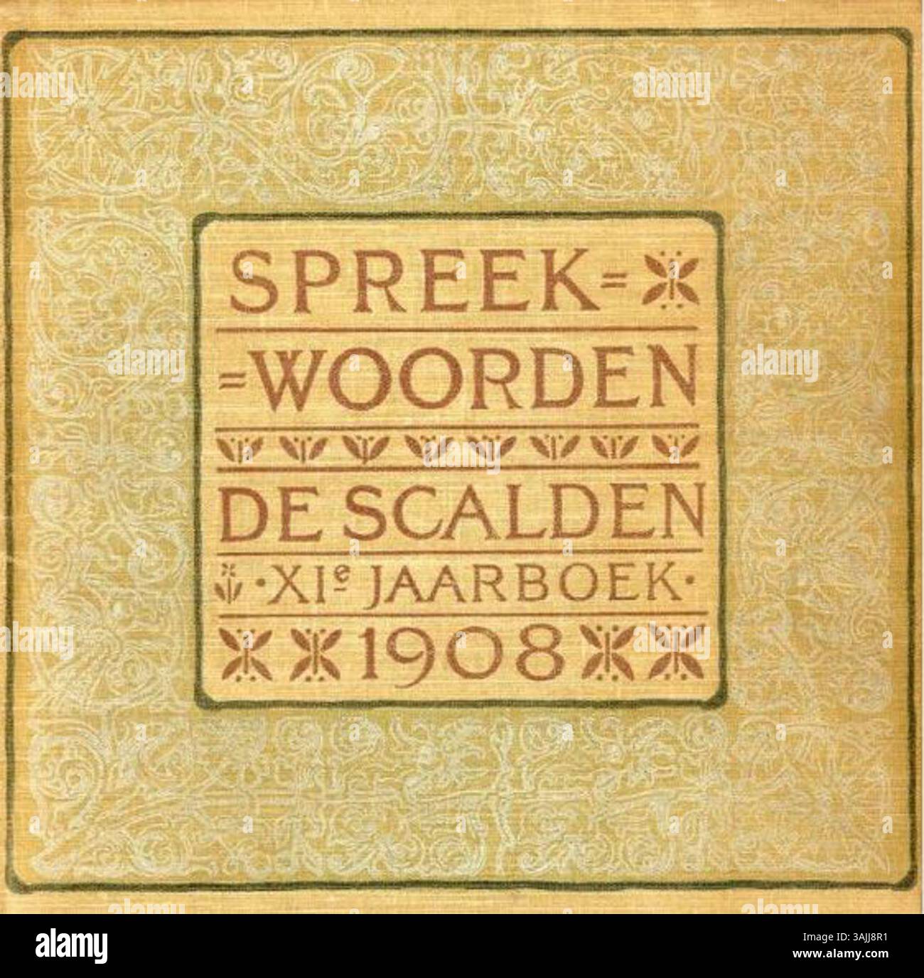 The cover of the 1908 edition (Volume 11) of 'De Scalden' Yearbook ...