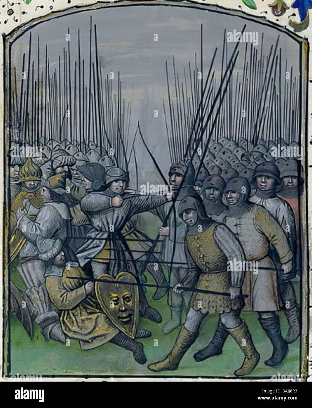 This illustration from Ms 659 depicts the Battle of Granada in 1343. It ...