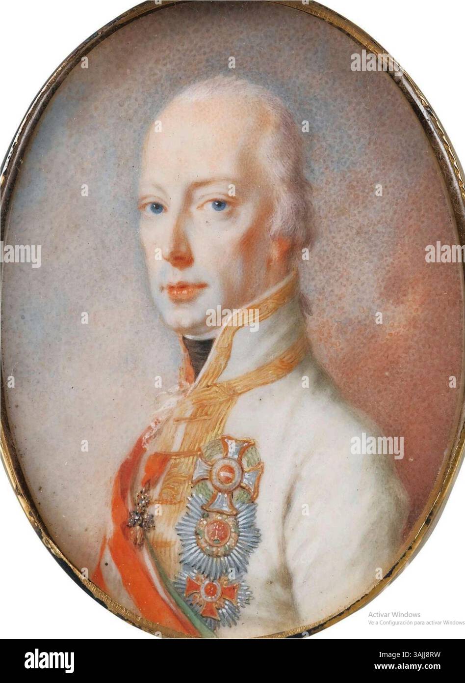 This miniature portrait, created by an unidentified German artist, depicts Francis II, Holy ...