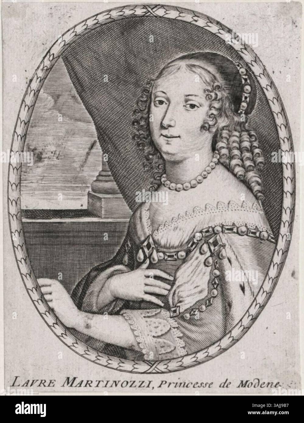 The engraving by Balthasar Moncornet depicts Laura Martinozzi, the ...