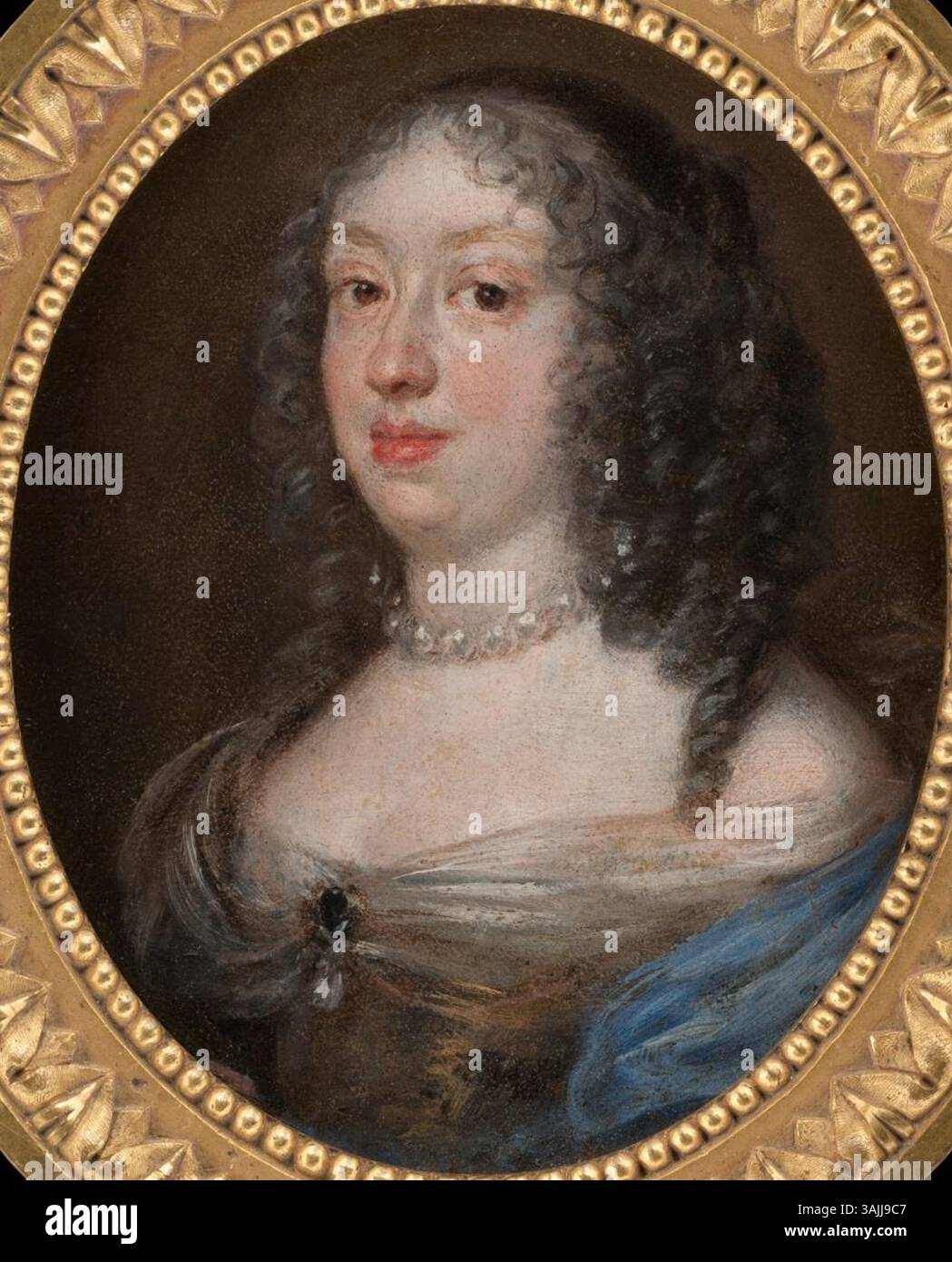 This portrait from circa 1670 depicts a lady in a golden yellow silk ...