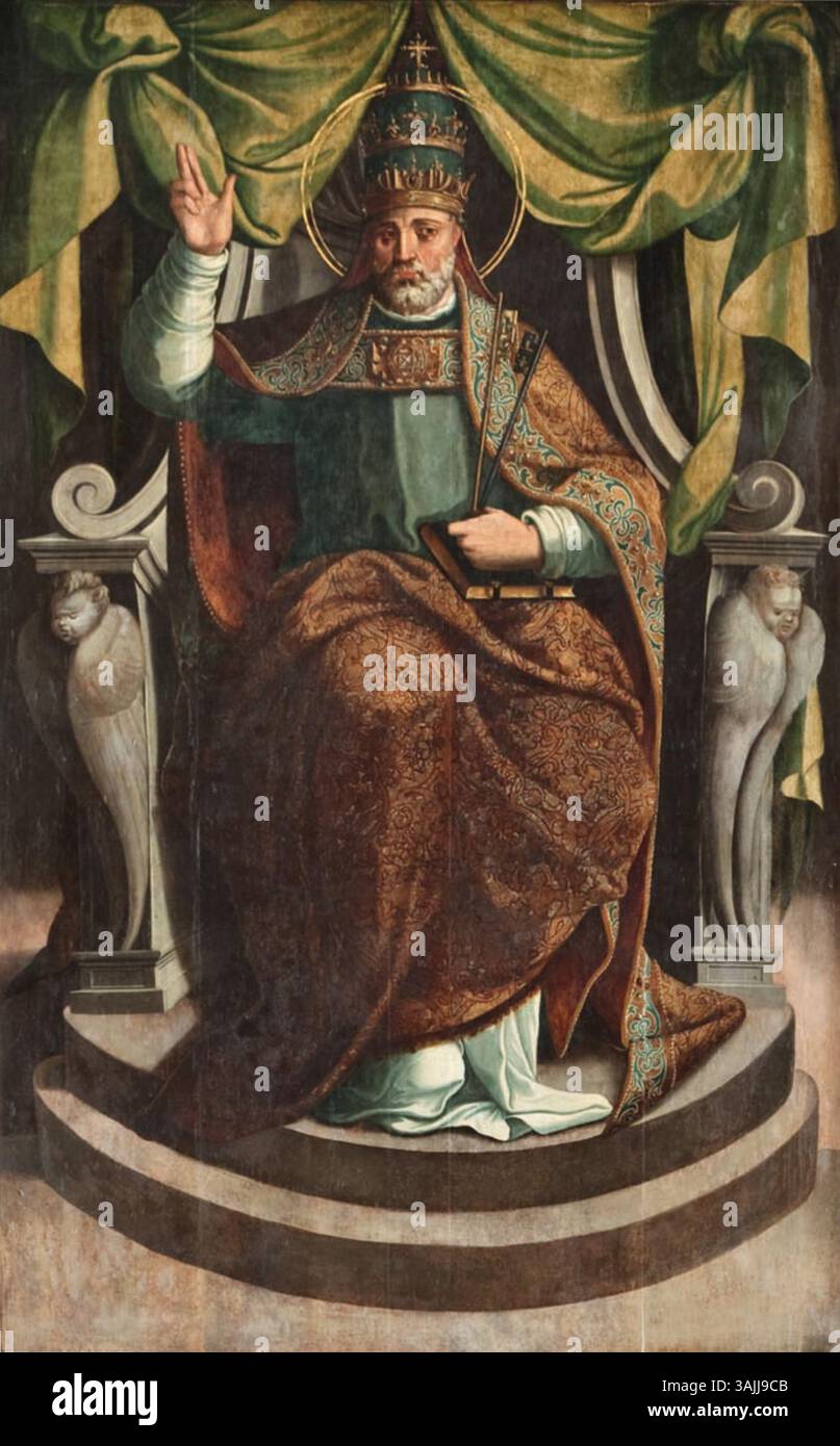 The painting of Saint Peter, part of the Saint Peter Altarpiece, was created in the second half ...