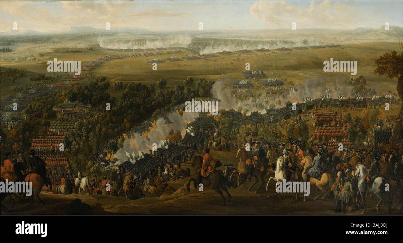 Nicolas Larmessin’s engraving portrays the Battle of Lesnaya, fought ...