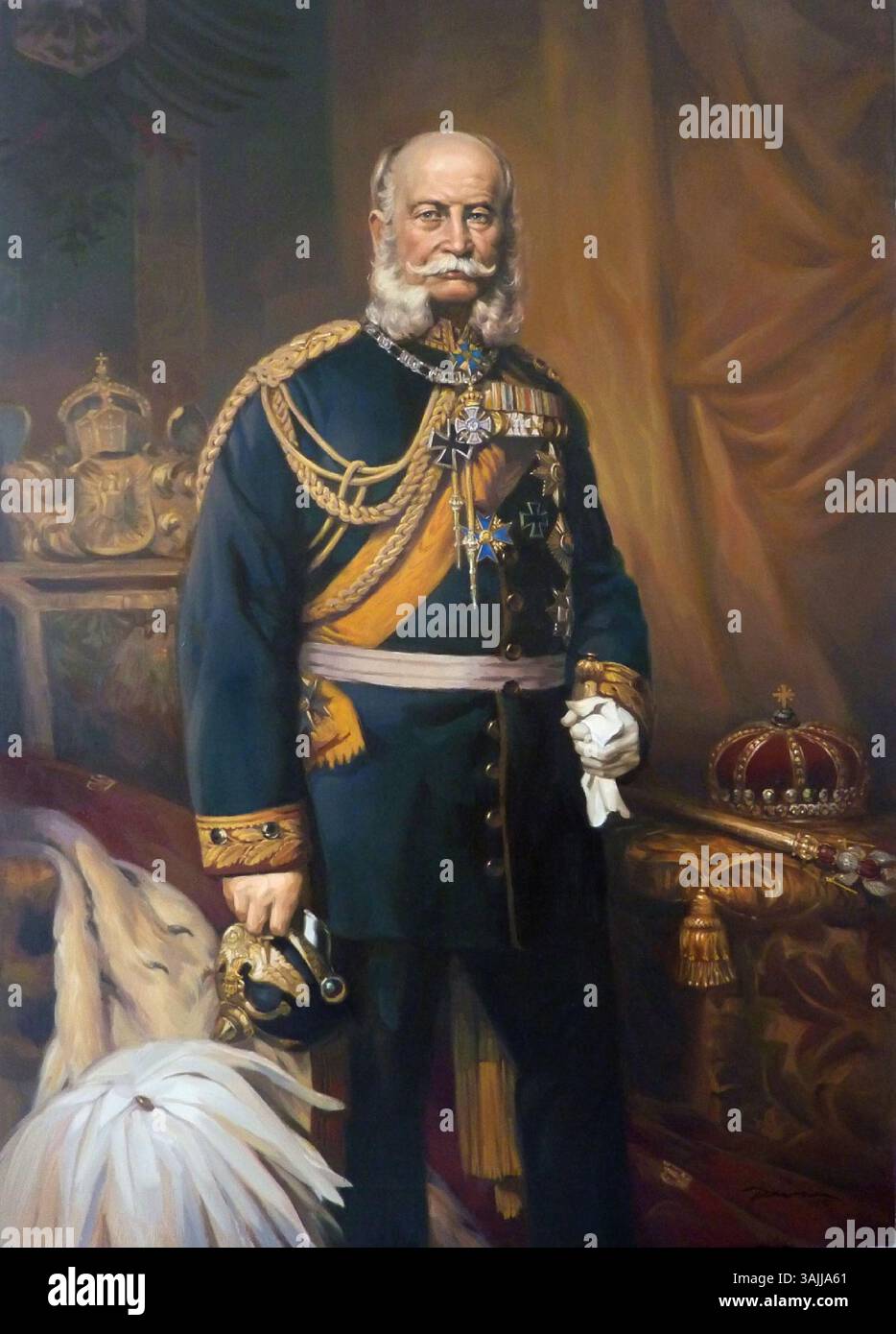 A full-length portrait of Kaiser Wilhelm I, painted in 1880, showcasing ...
