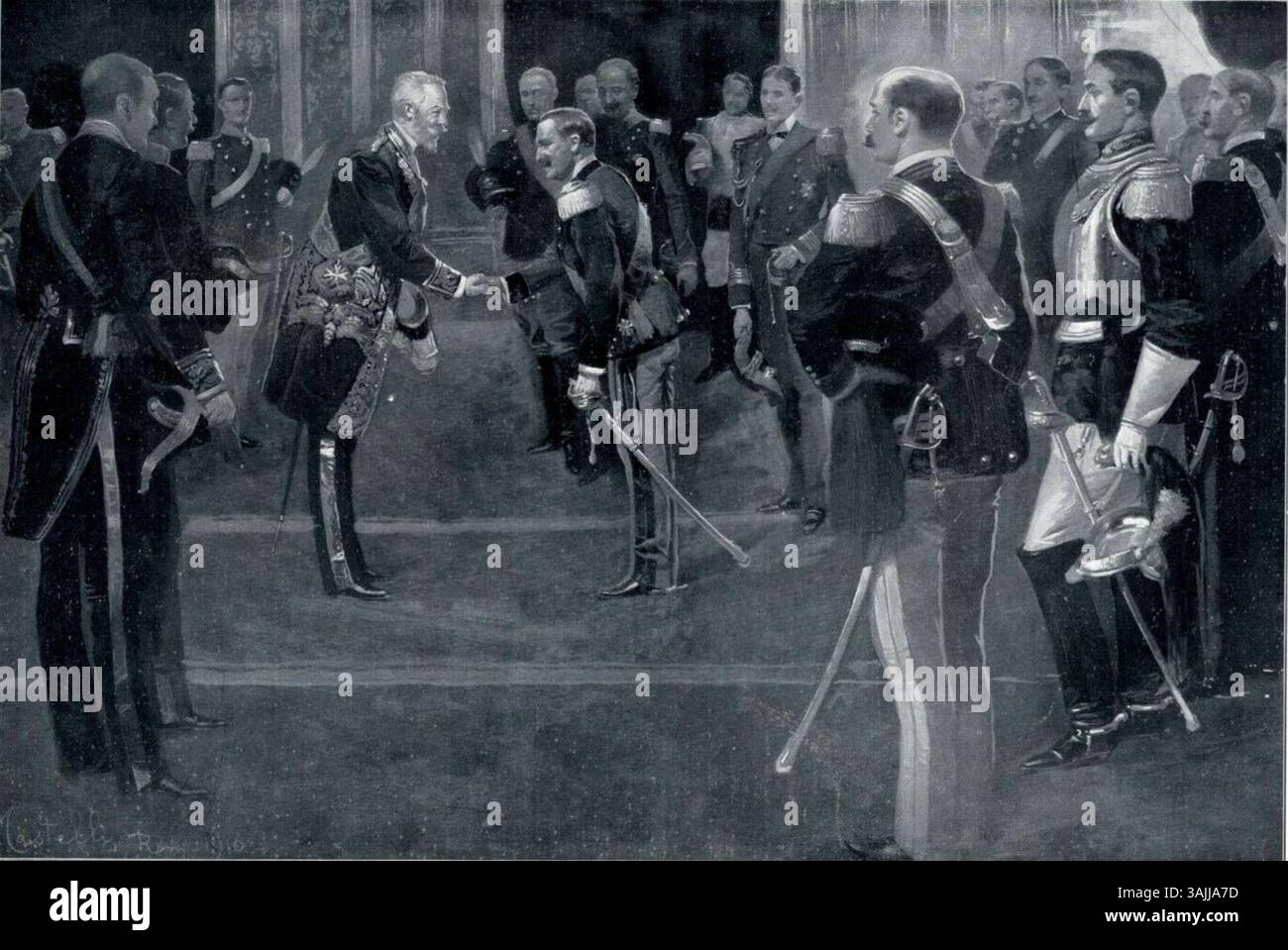 King Viktor Emanuel III of Italy is depicted with Theobald von Bethmann ...