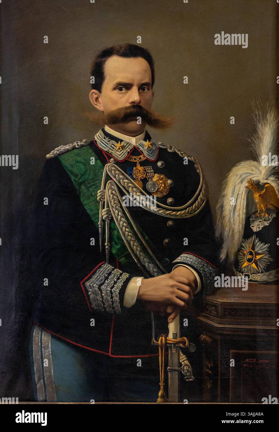 Portrait of King Umberto I of Savoy, painted by Luciano Nezzo in 1879 ...