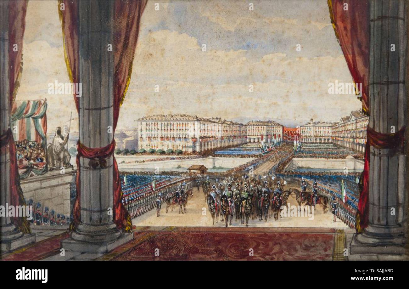 This 1853 painting shows King Vittorio Emanuele II of Savoy during a ...