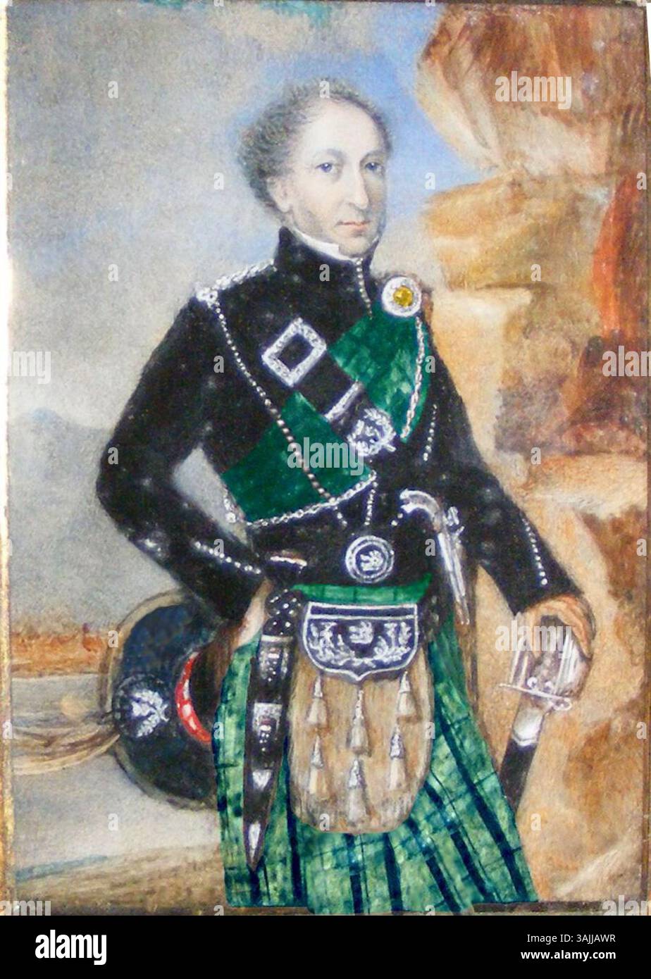 This 1820 portrait painting depicts Duncan Campbell of Inverneil, a ...